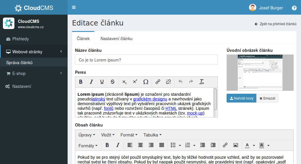 CloudCMS - webové stránky jednoduše a bez zbytečných starostí